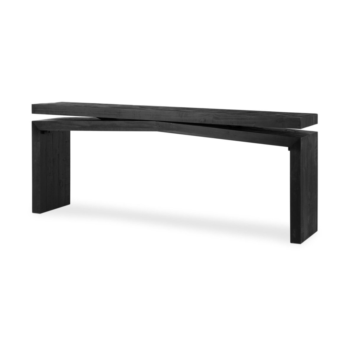 Matthes Console Table in Aged Black Pine - 94"
